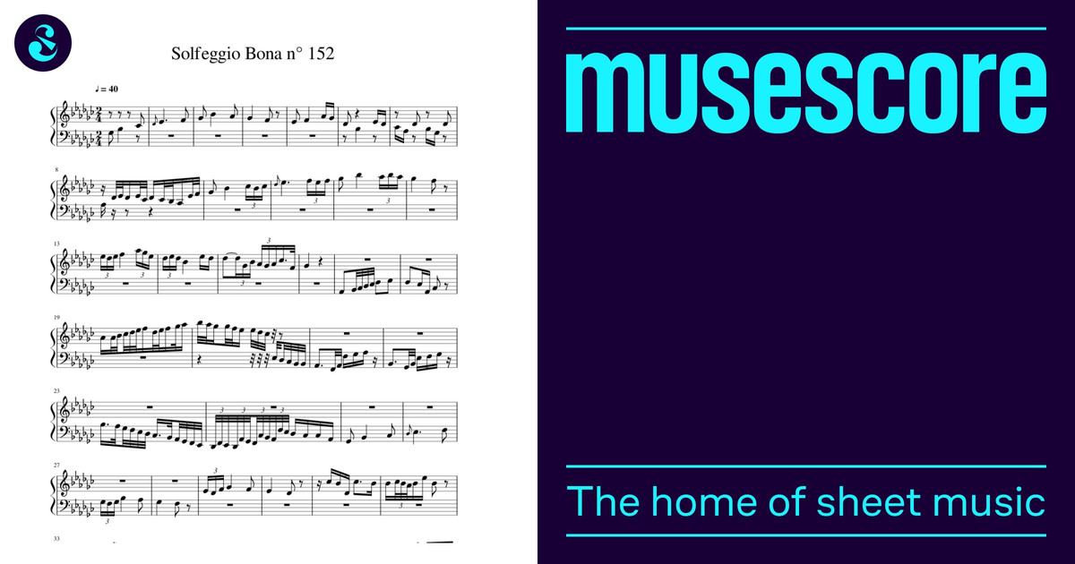 Solfeggio Bona n 152 Sheet music for Piano (Solo) | Musescore.com