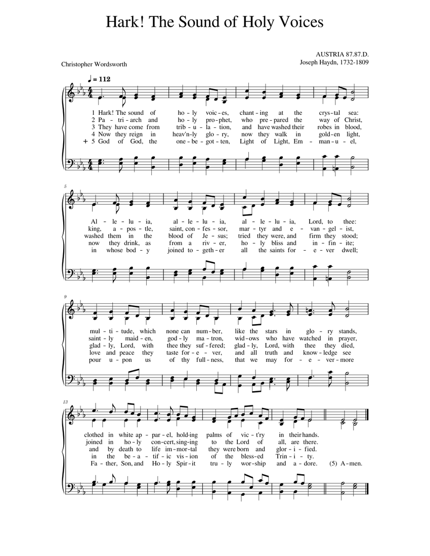 Hark! The Sound of Holy Voices Sheet music for Organ (Solo) | Musescore.com