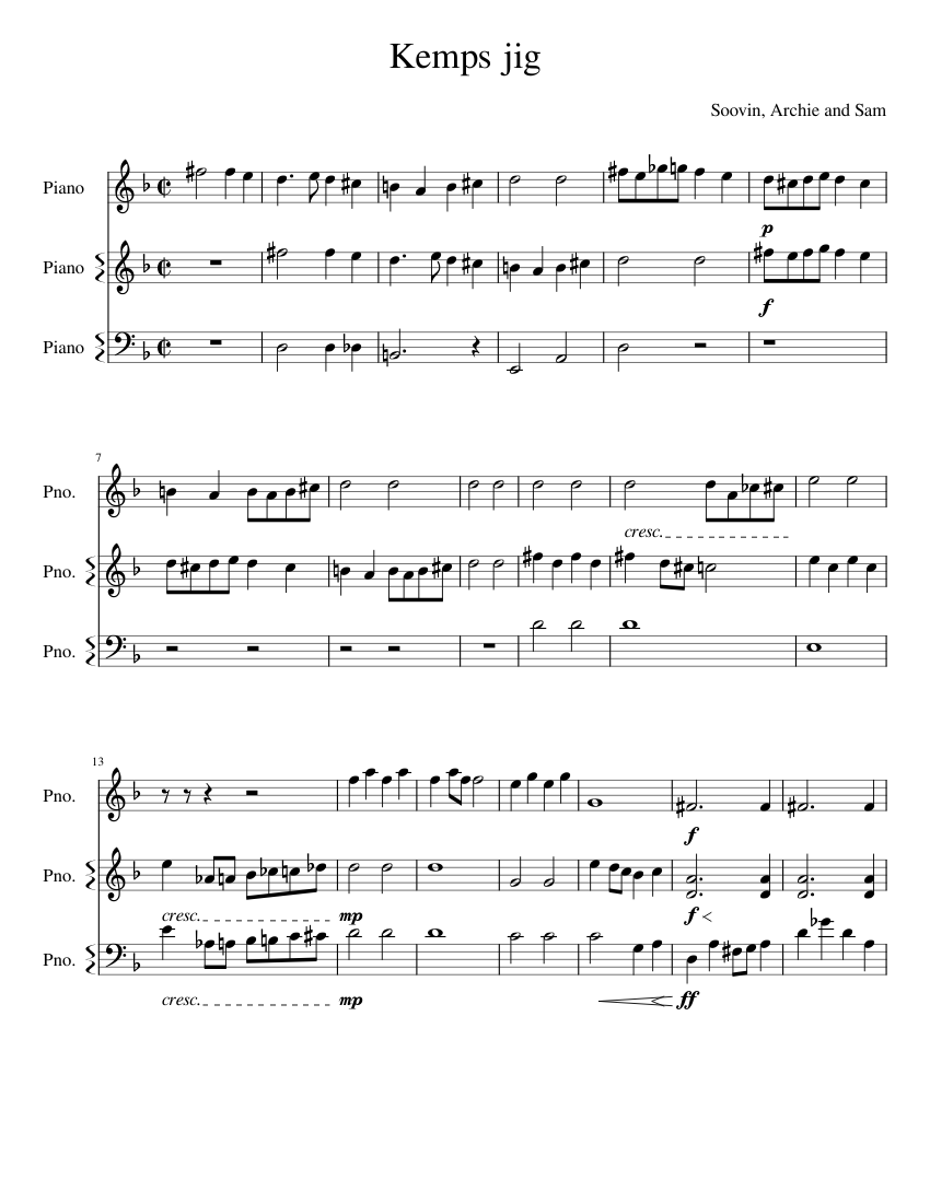 Kemps jig group copy - Archie, Sam, Soovin - piano tutorial