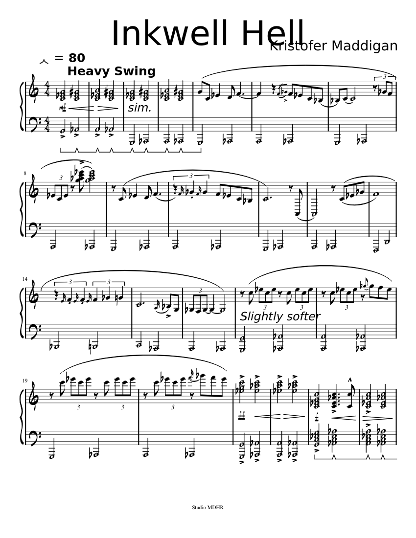 Inkwell Hell Sheet Music for Piano (Solo) | MuseScore.com