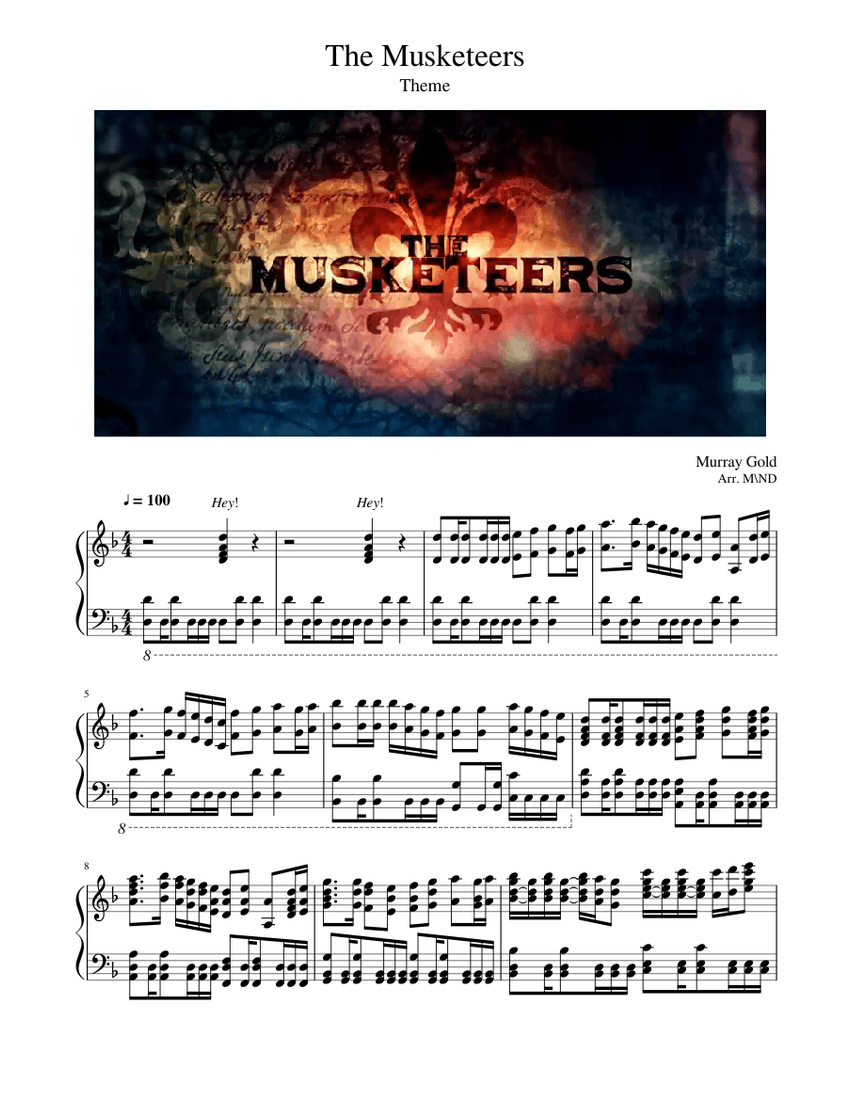 The Musketeers - Theme Sheet music for Piano (Solo) | Musescore.com