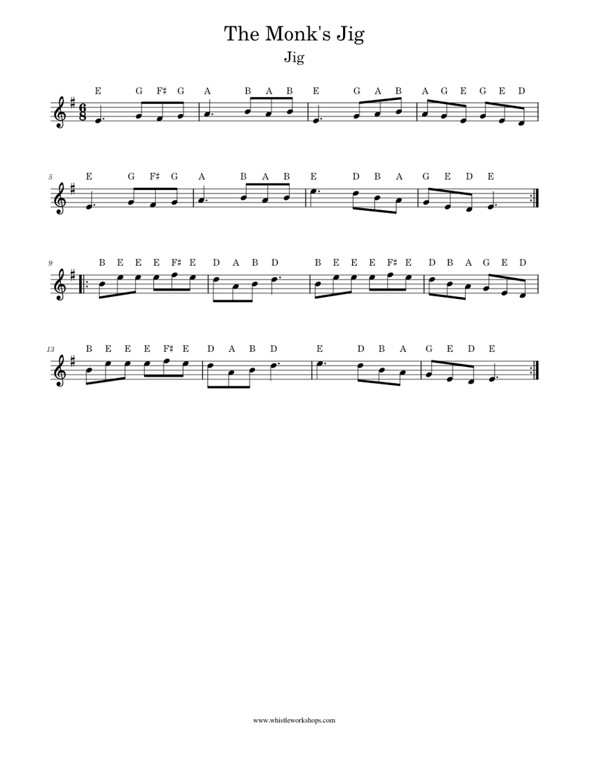 The Monk's Jig Sheet music for Piano (Solo) Easy | Musescore.com