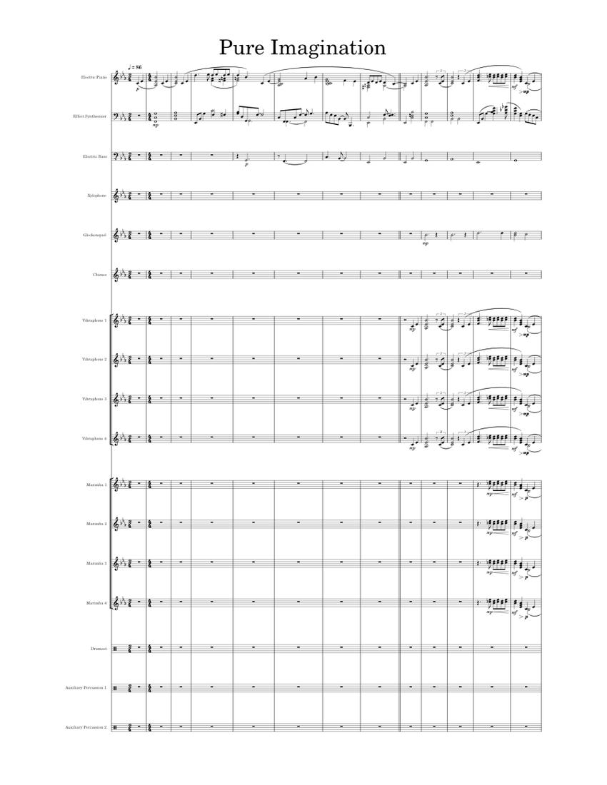 Pure_Imagination Sheet music for Piano, Vibraphone, Glockenspiel, Bass ...