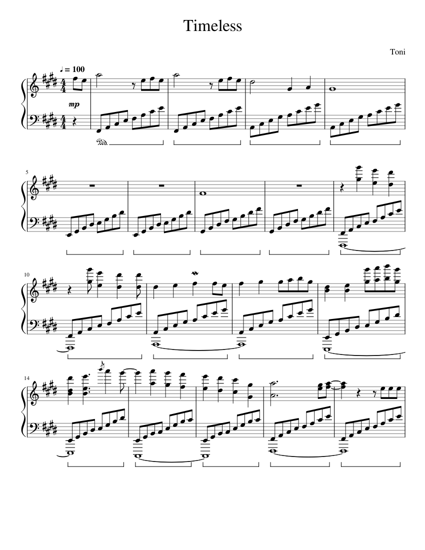 Timeless Sheet music for Piano (Solo) | Musescore.com