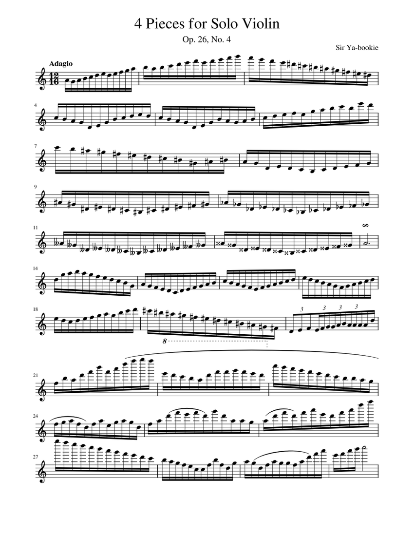 4 Pieces for Solo Violin - No. 4 Sheet music for Violin (Solo ...