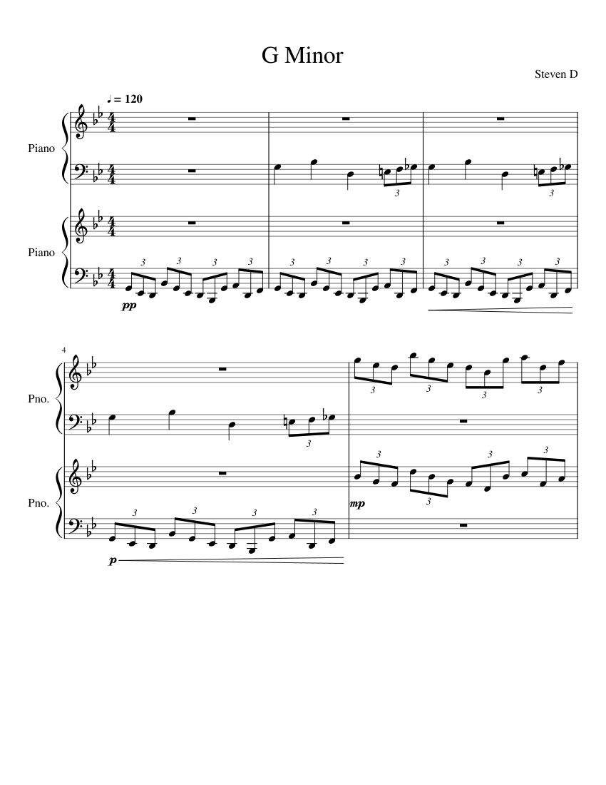 G Minor Sheet music for Piano (Piano Duo) | Musescore.com