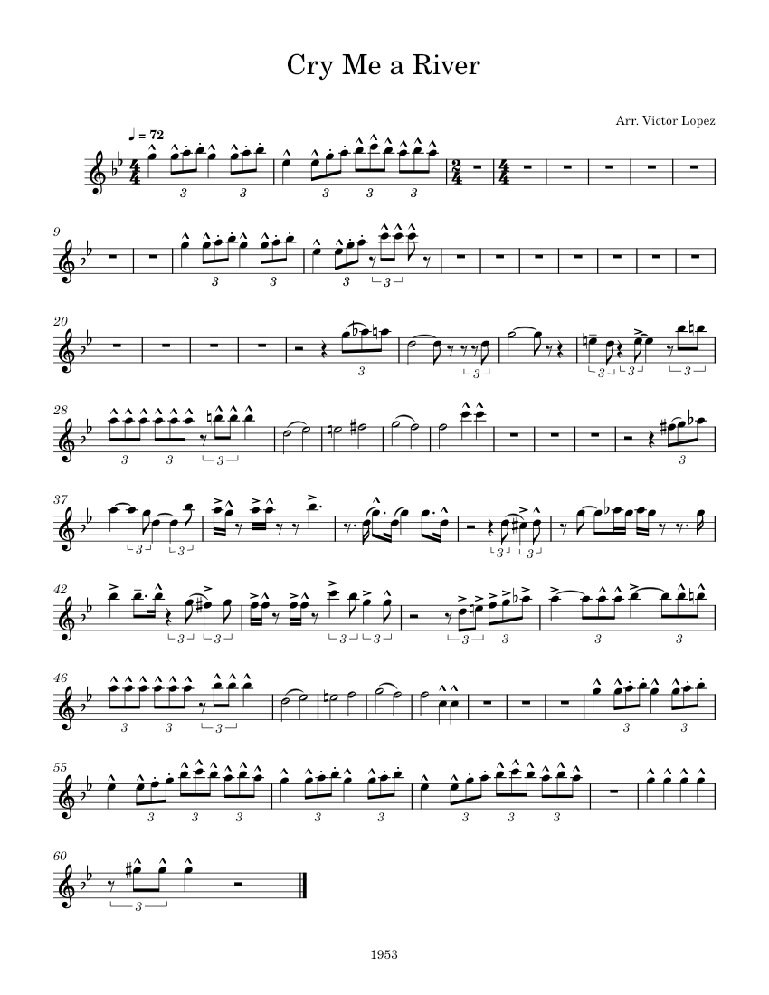 Cry Me a River – Arthur Hamilton Cry Me a River Sheet music for Flute ...