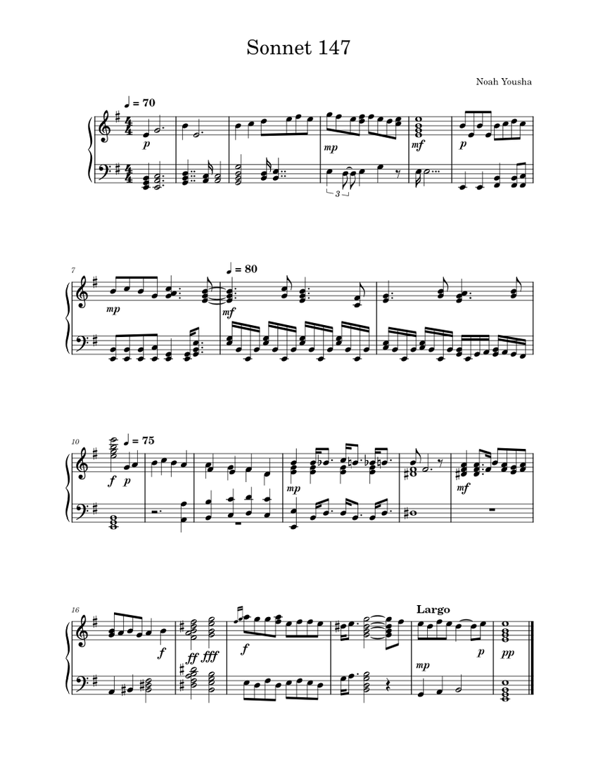 Shakespeares Sonnet 147 Sheet music for Piano (Solo) | Musescore.com