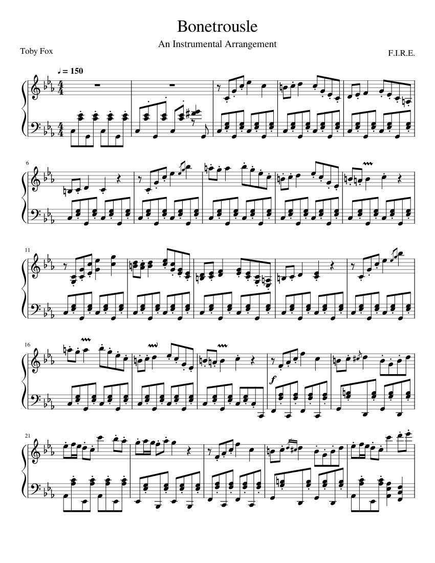 Bonetrousle Sheet Music for Piano (Solo) | MuseScore.com