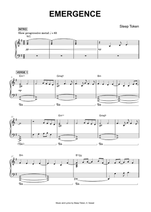 Emergence – Sleep Token Sheet Music for Saxophone alto (Solo ...
