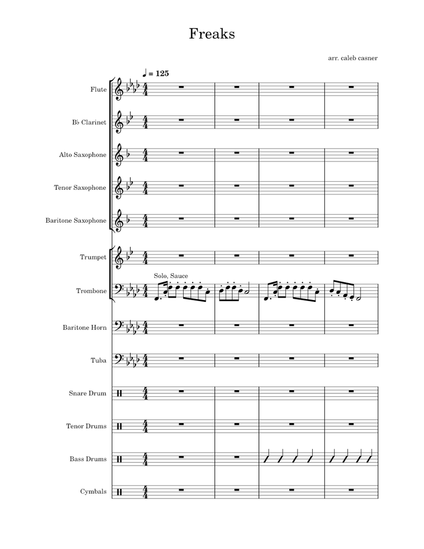 Freaks – Timmy Trumpet Sheet music for Trombone, Tuba, Flute, Clarinet ...
