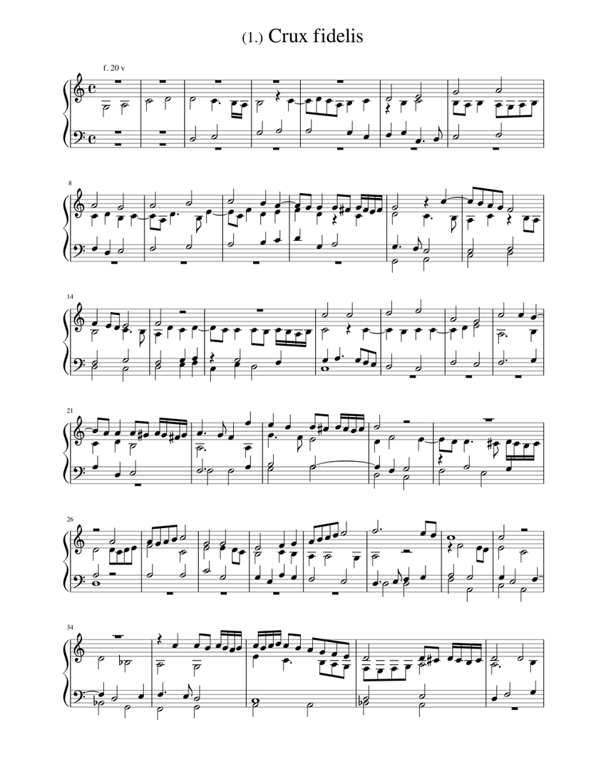 Tabulature_Johannes_of_Lublin_Crux_fidelis Sheet Music for Organ (Solo ...