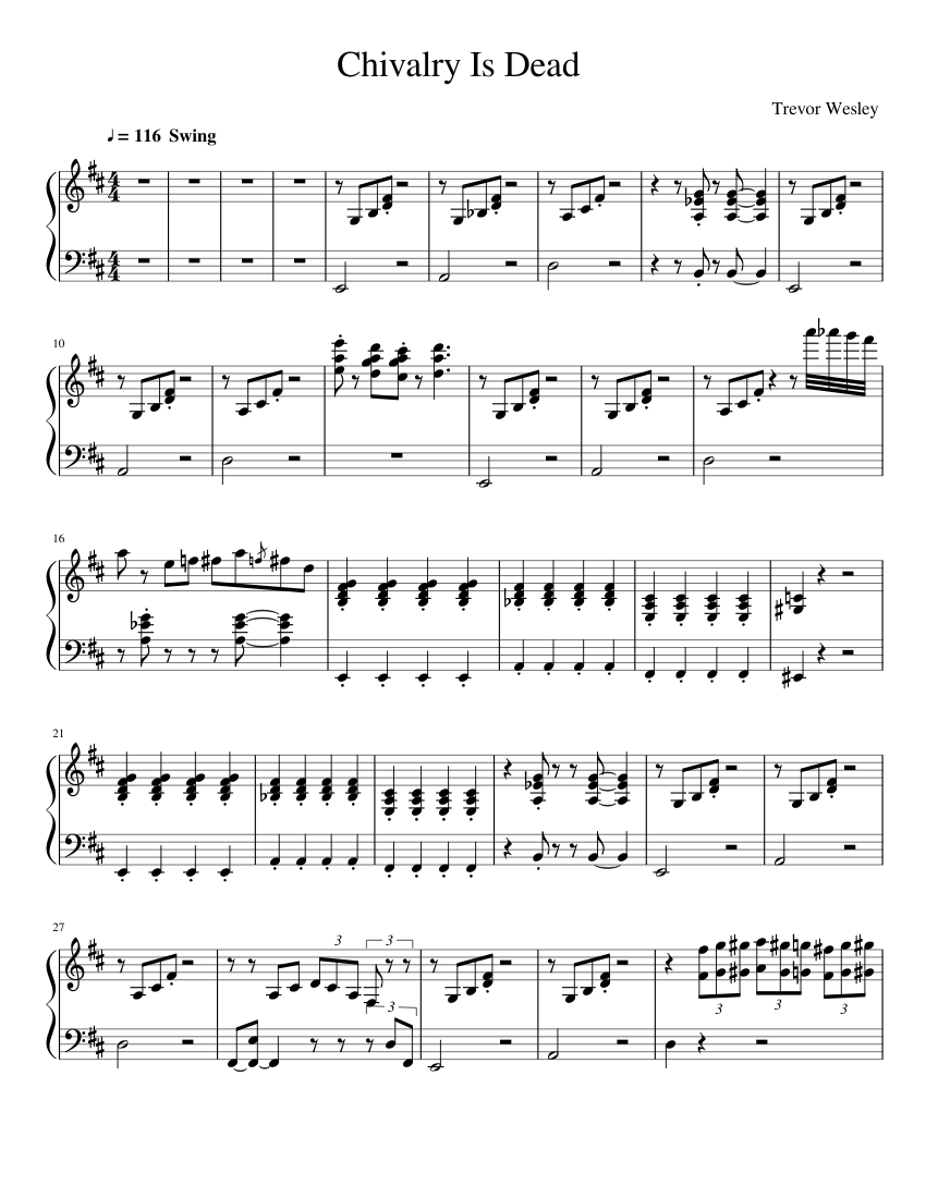 Chivalry is Dead Sheet music for Piano (Solo) | Musescore.com