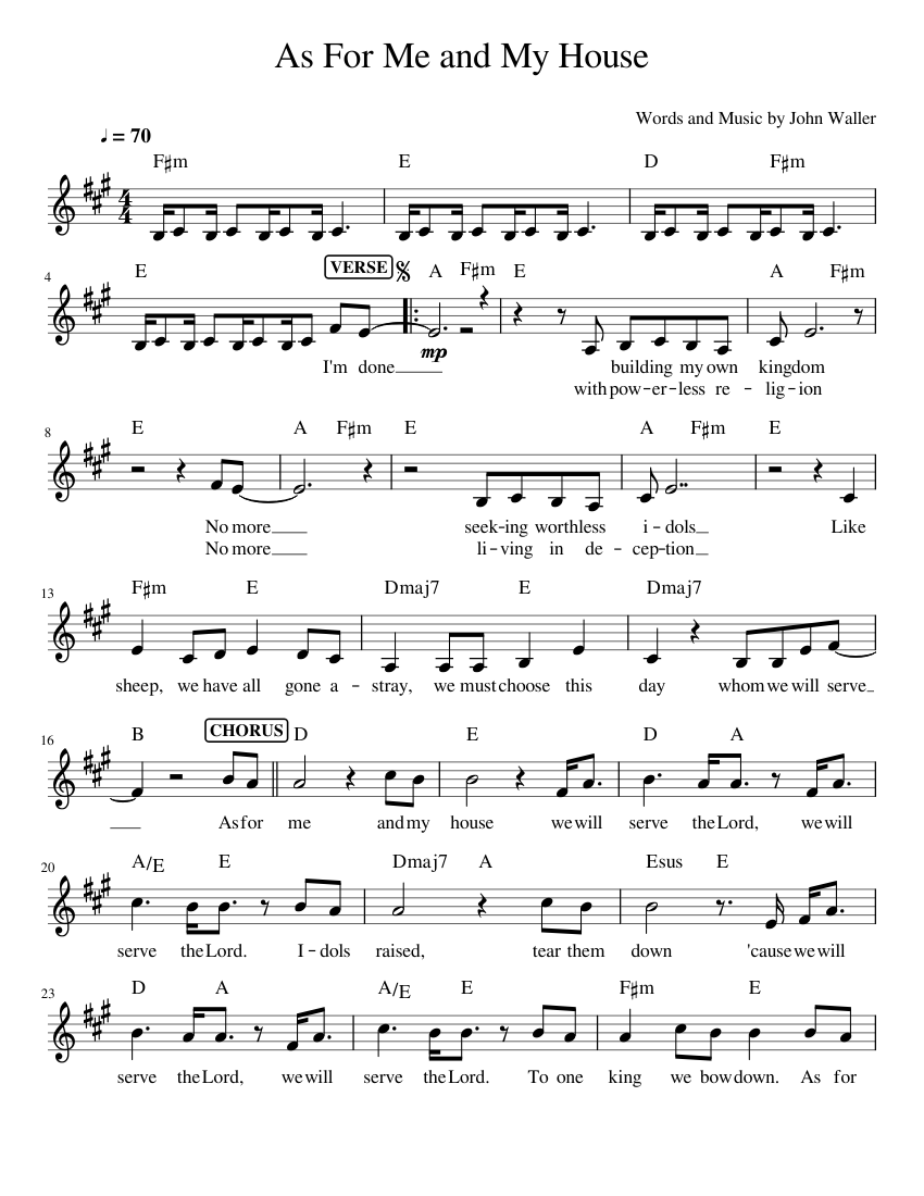 As For Me and My House - John Waller Sheet music for Guitar (Solo ...