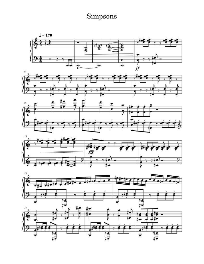 The Simpsons Main Theme – Danny Elfman The Simpsons Main Theme Sheet ...