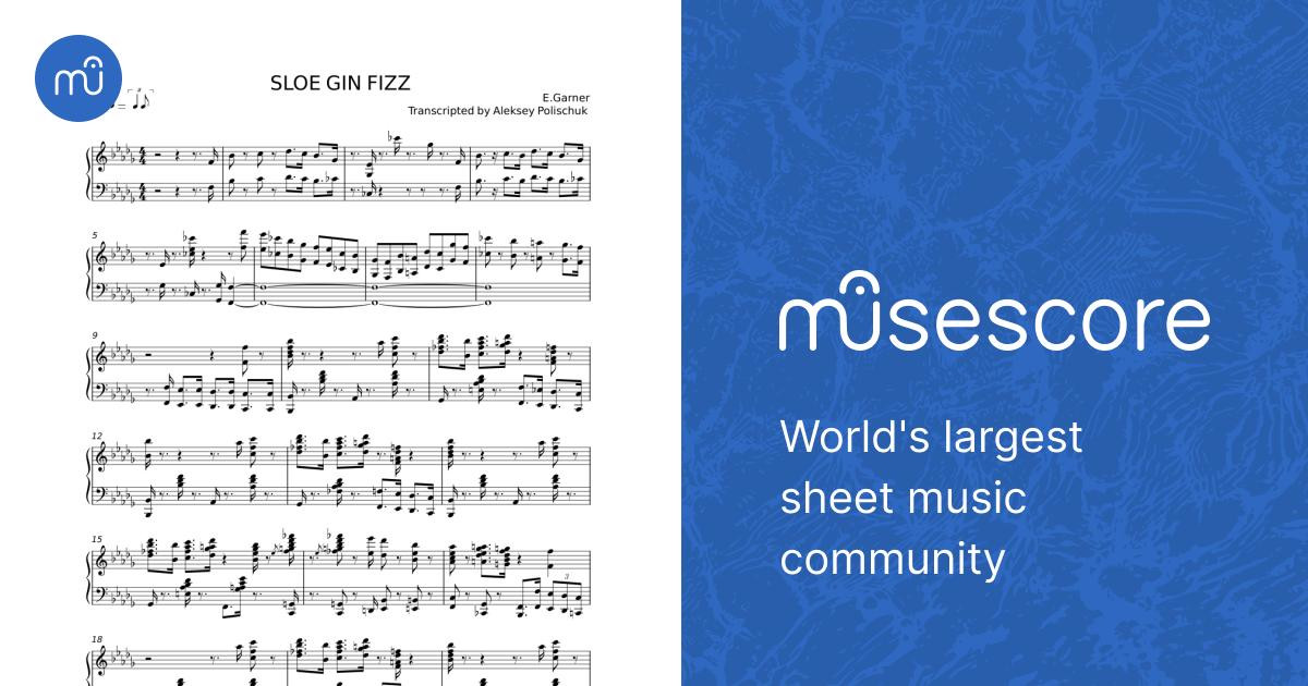 SLOE GIN FIZZ - E. Garner Sheet Music for Piano (Solo) | MuseScore.com