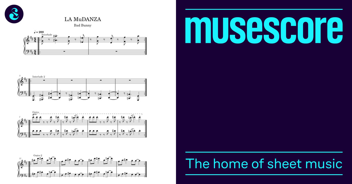 La MuDANZA – Bad Bunny Sheet Music for Piano (Solo) easy | MuseScore.com