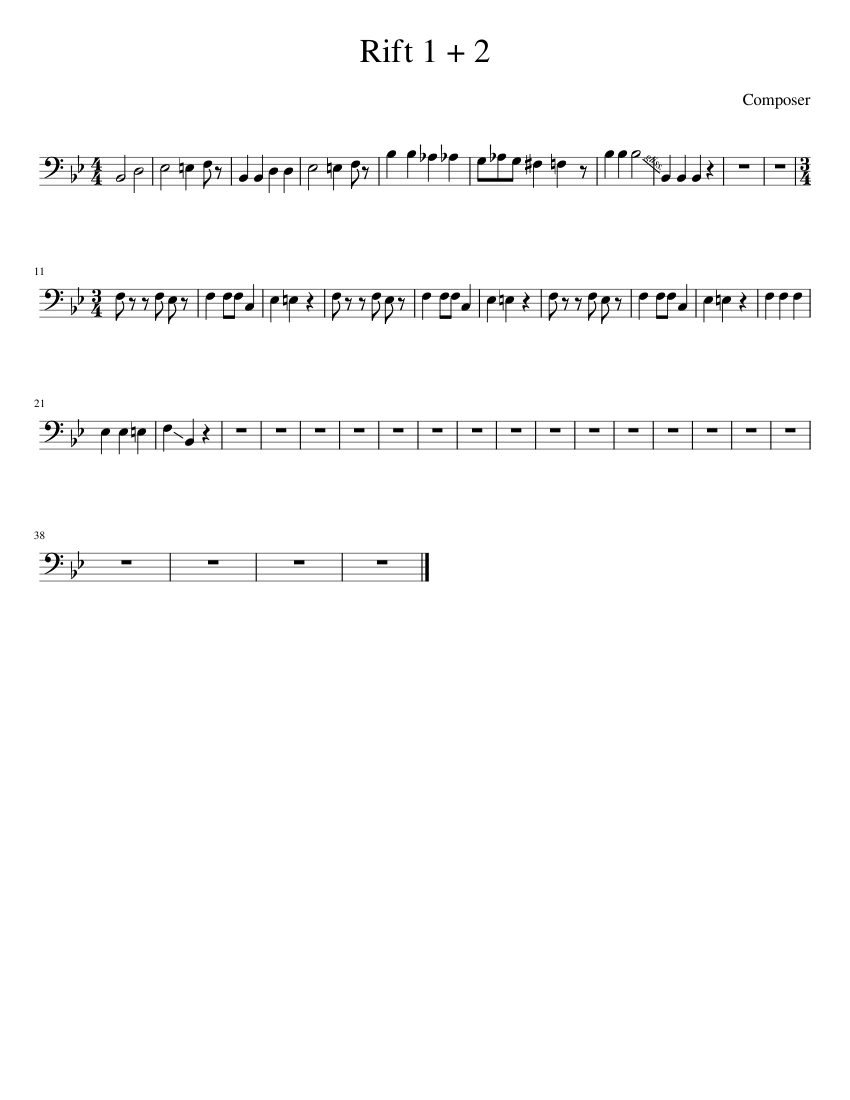 Rift 1 + 2 Sheet music for Trombone (Solo) | Musescore.com