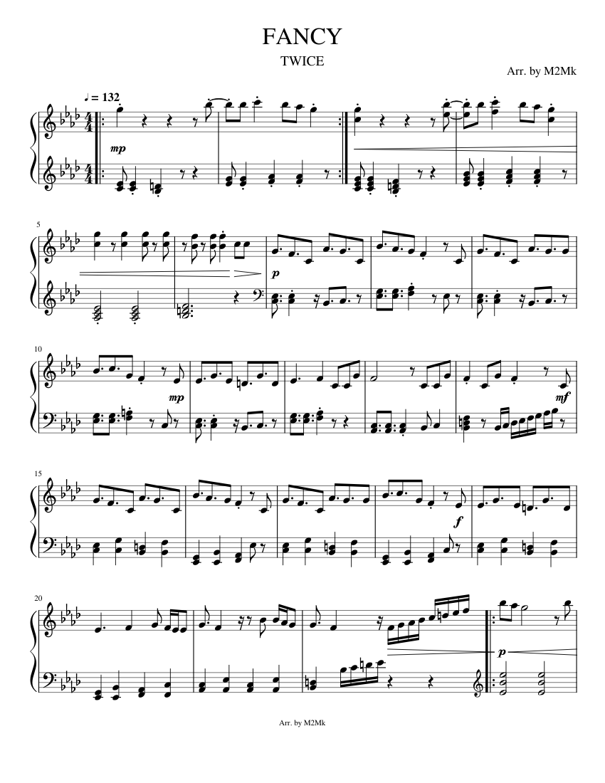 TWICE (트와이스) - FANCY Sheet Music for Piano (Solo) | MuseScore.com