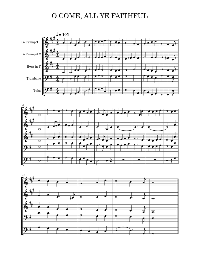 O come all ye faithful – Misc Christmas Faithful Sheet Music for ...