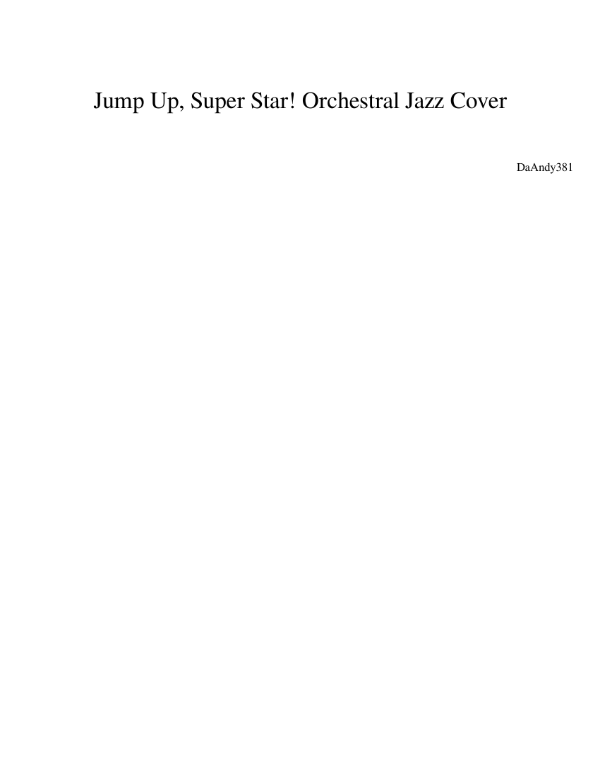 Jump Up, Super Star! Orchestral Jazz Cover Sheet Music for Piano ...