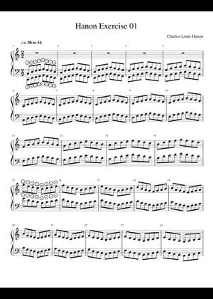 Hanon Exercise No. 1 (simplified) - Charles-Louis Hanon Sheet Music for ...