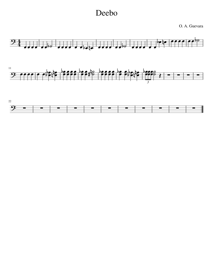 deebo Sheet Music for Tuba (Solo) | MuseScore.com