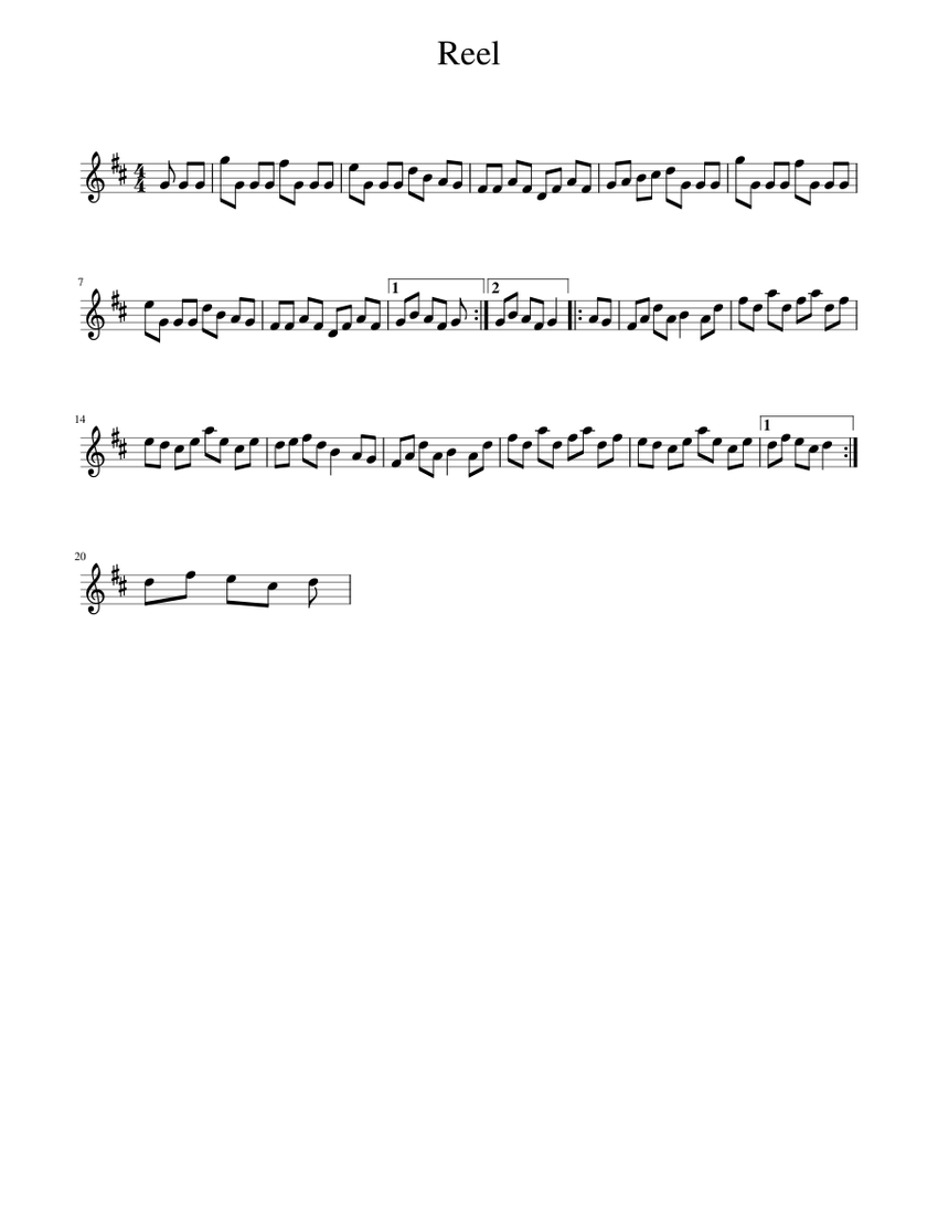 Reel Sheet music for Piano (Solo) Easy | Musescore.com