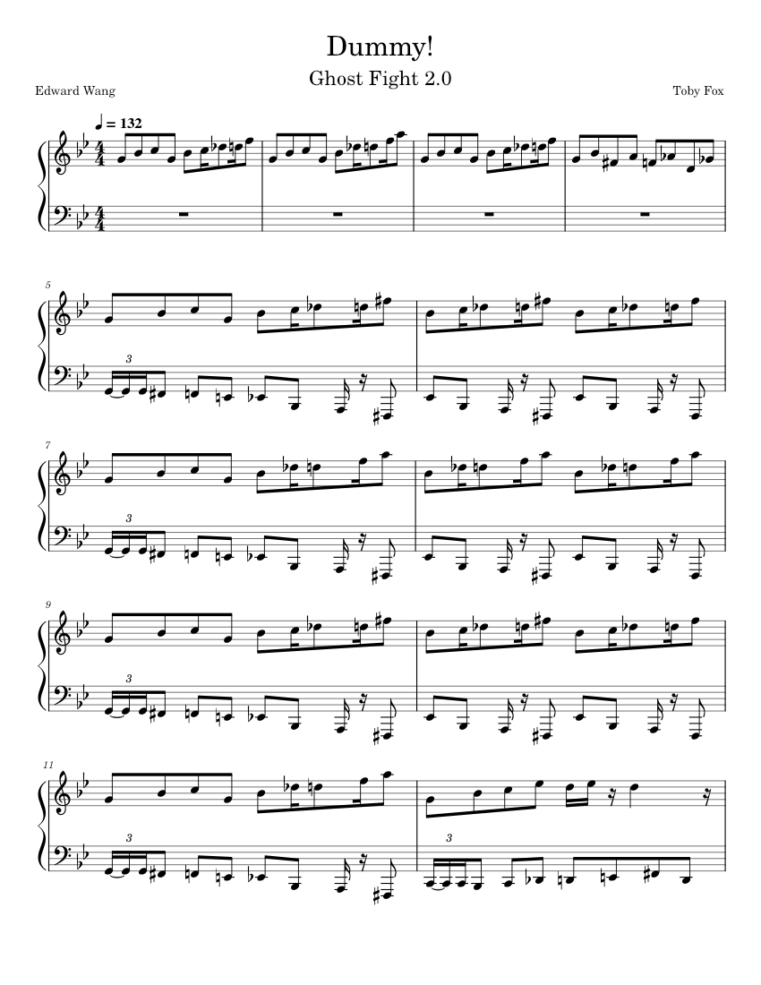 Dummy! - Toby Fox Sheet music for Piano (Solo) | Musescore.com
