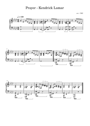 Play Official version of Prayer Sheet Music by Kendrick Lamar for Piano ...