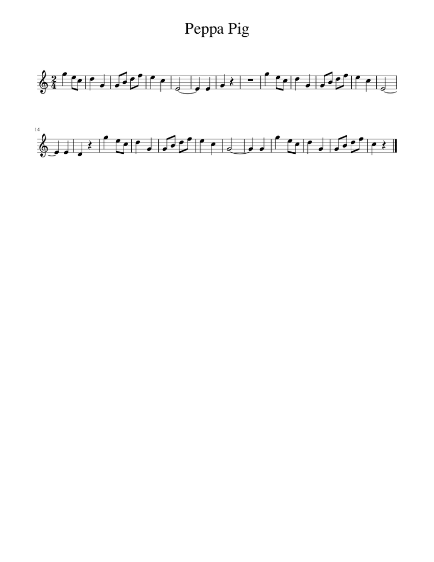 Peppa Pig Sheet music for Piano (Solo) Easy | Musescore.com