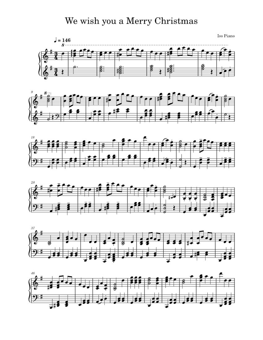 We wish you a Merry Christmas Sheet Music for Piano (Solo) | MuseScore.com