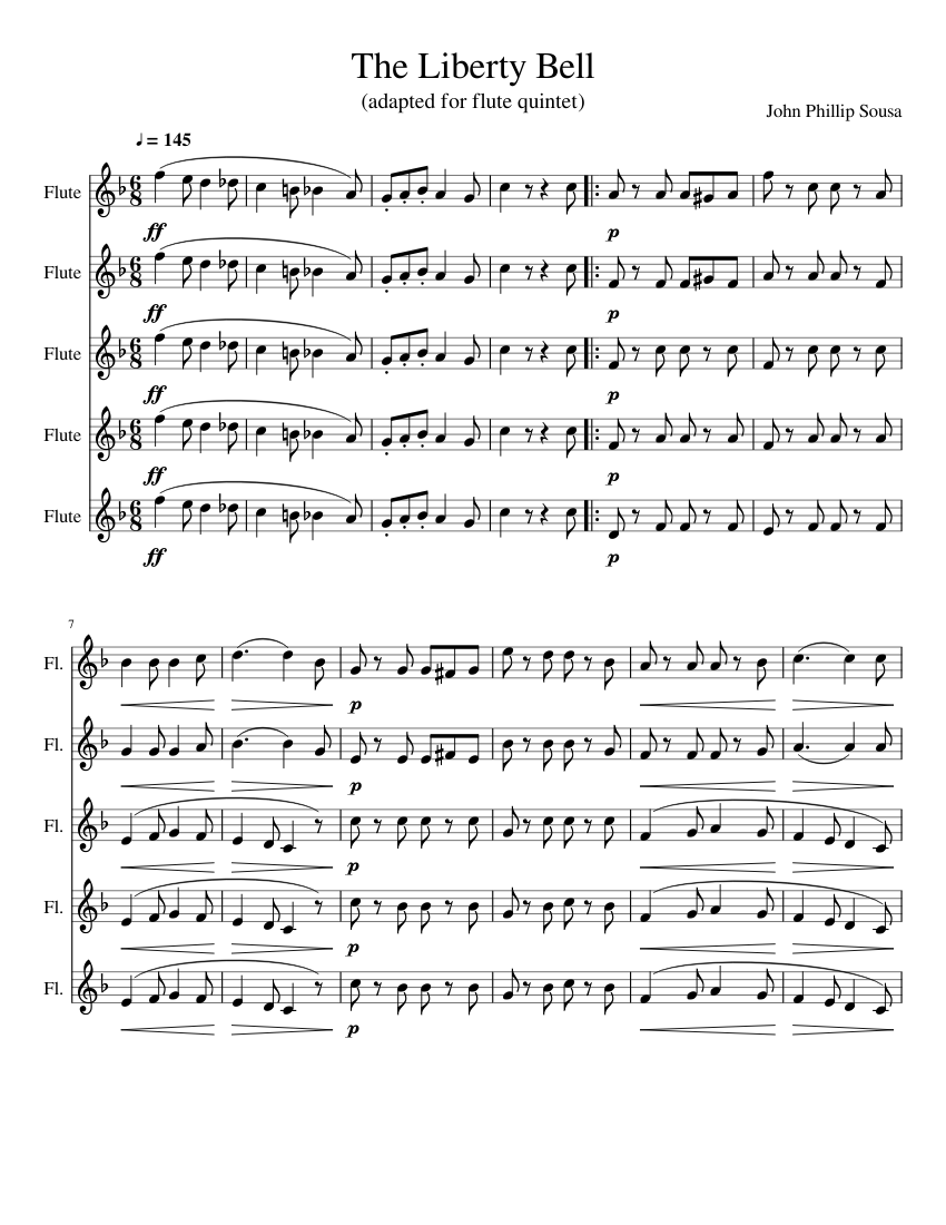 The Liberty Bell Sheet Music for Flute (Woodwind Quintet) | MuseScore.com