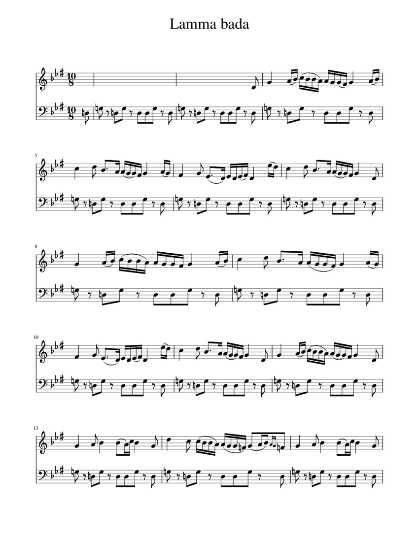 Lamma bada Sheet music for Piano (Piano Duo) | Musescore.com