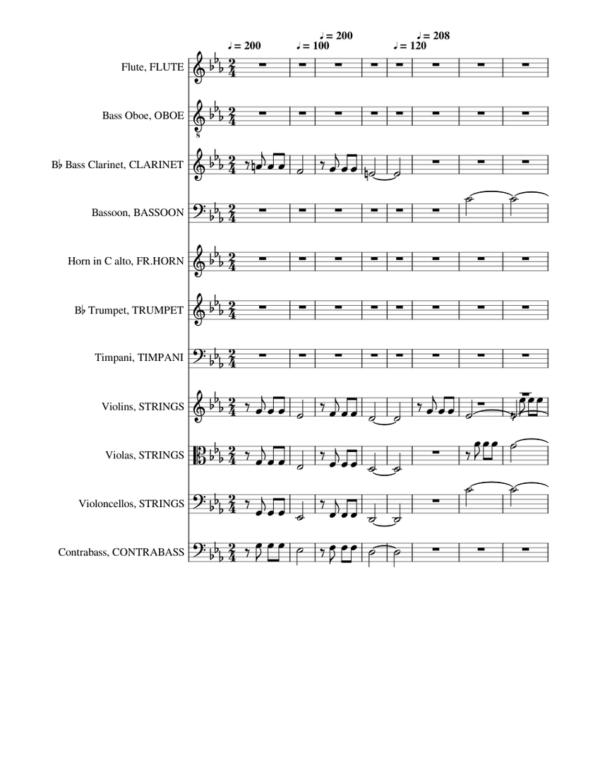 L.V Beethoven - 5th Symphony Prt. 1 (MIDI Generated) Sheet Music for ...