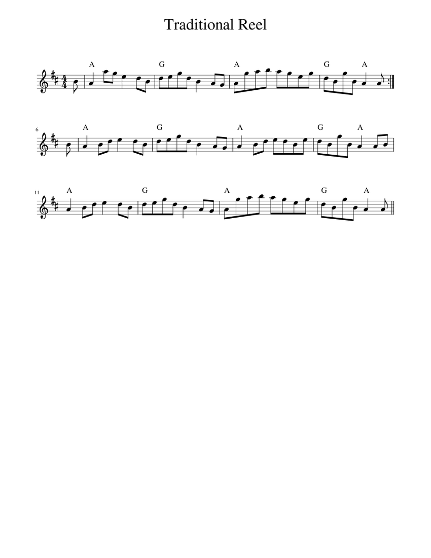 Traditional Reel Sheet music for Piano (Solo) Easy | Musescore.com