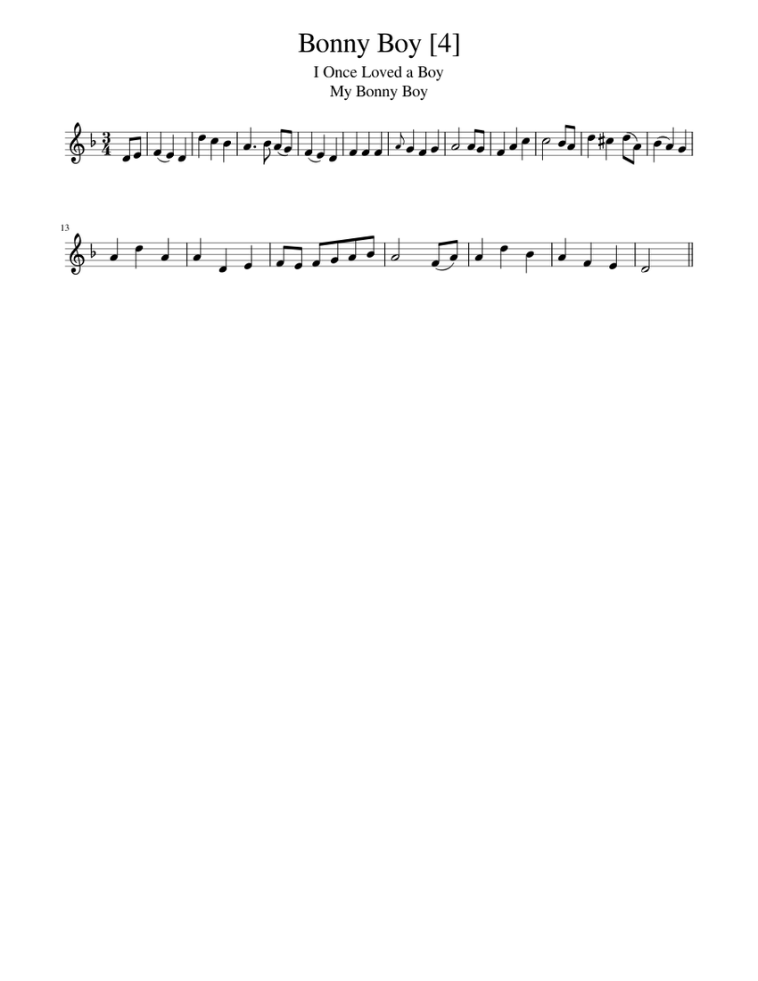 Bonny Boy Sheet music for Piano (Solo) | Musescore.com