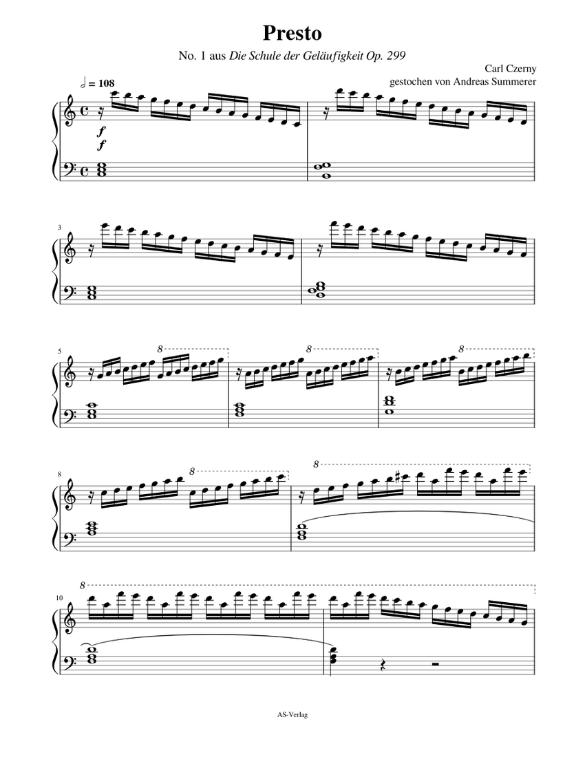 Presto Sheet music for Piano (Solo) Easy | Musescore.com