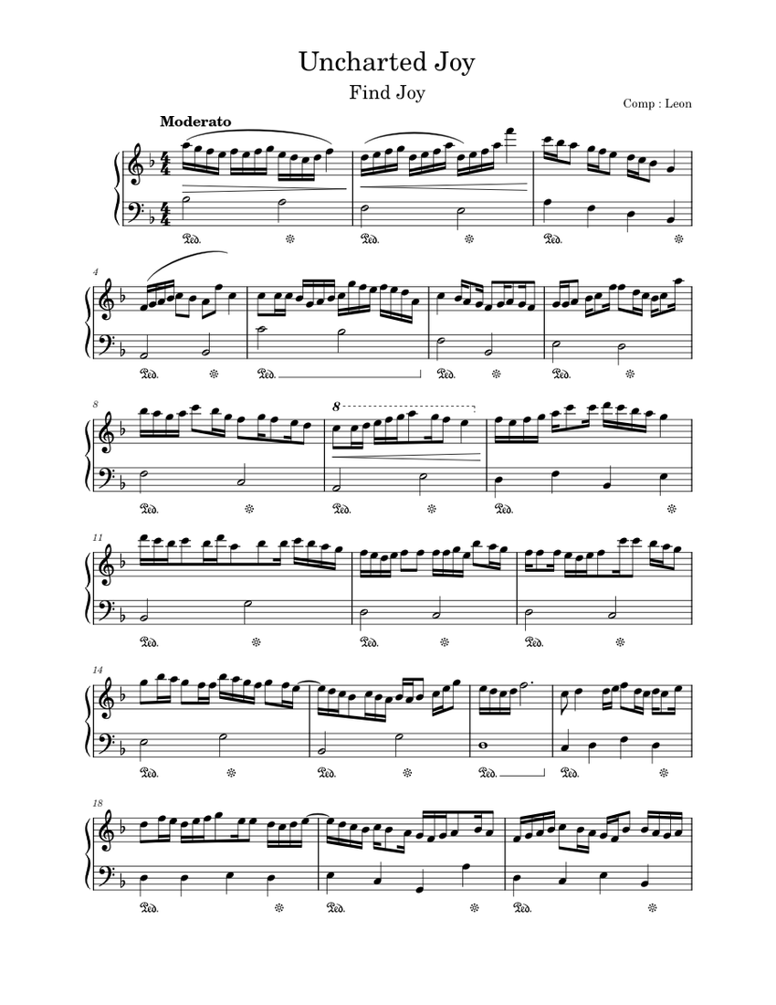 Uncharted Joy Sheet music for Piano (Solo) Easy | Musescore.com