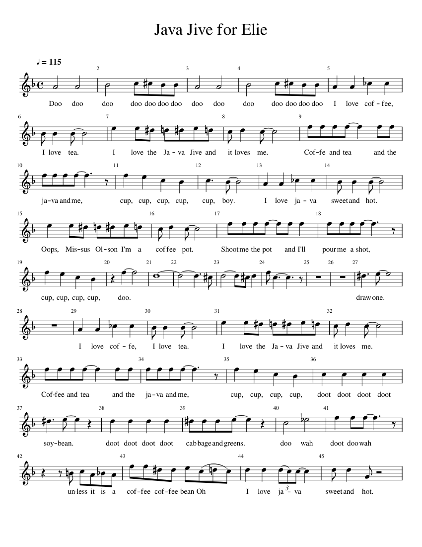 Java Jive for Elie Sheet music for Piano (Solo) | Musescore.com