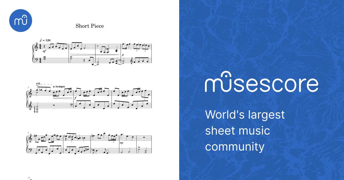 Short Piece for Solo Piano Sheet music for Piano (Solo) Easy ...