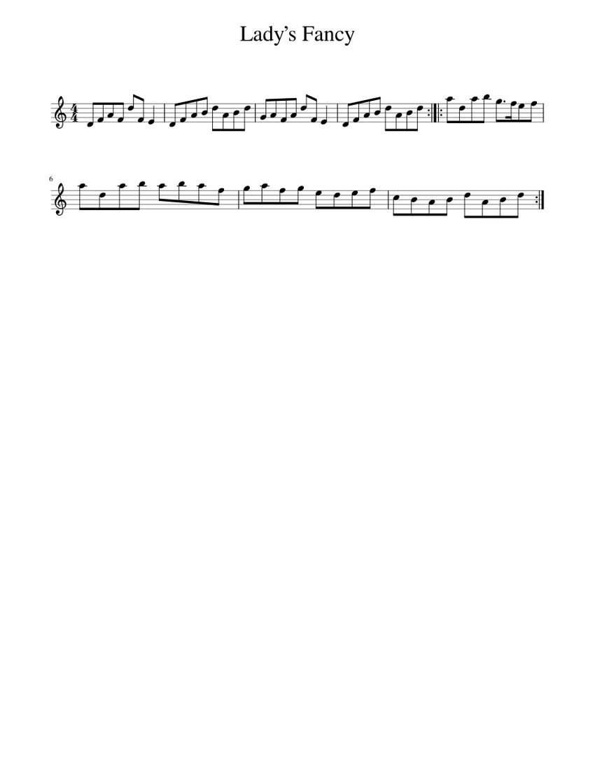 Lady’s Fancy Sheet Music for Piano (Solo) Easy | MuseScore.com