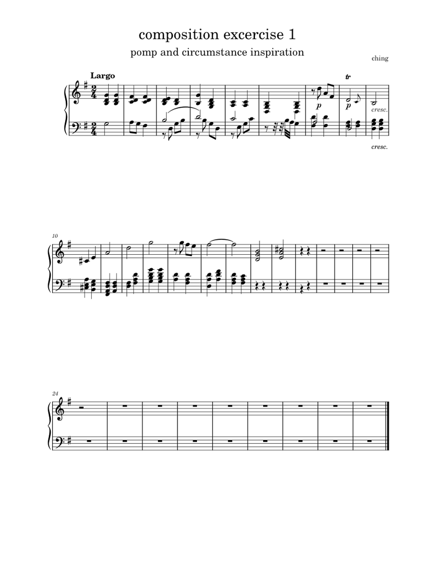 composition excercise 1 Sheet music for Piano (Solo) Easy | Musescore.com