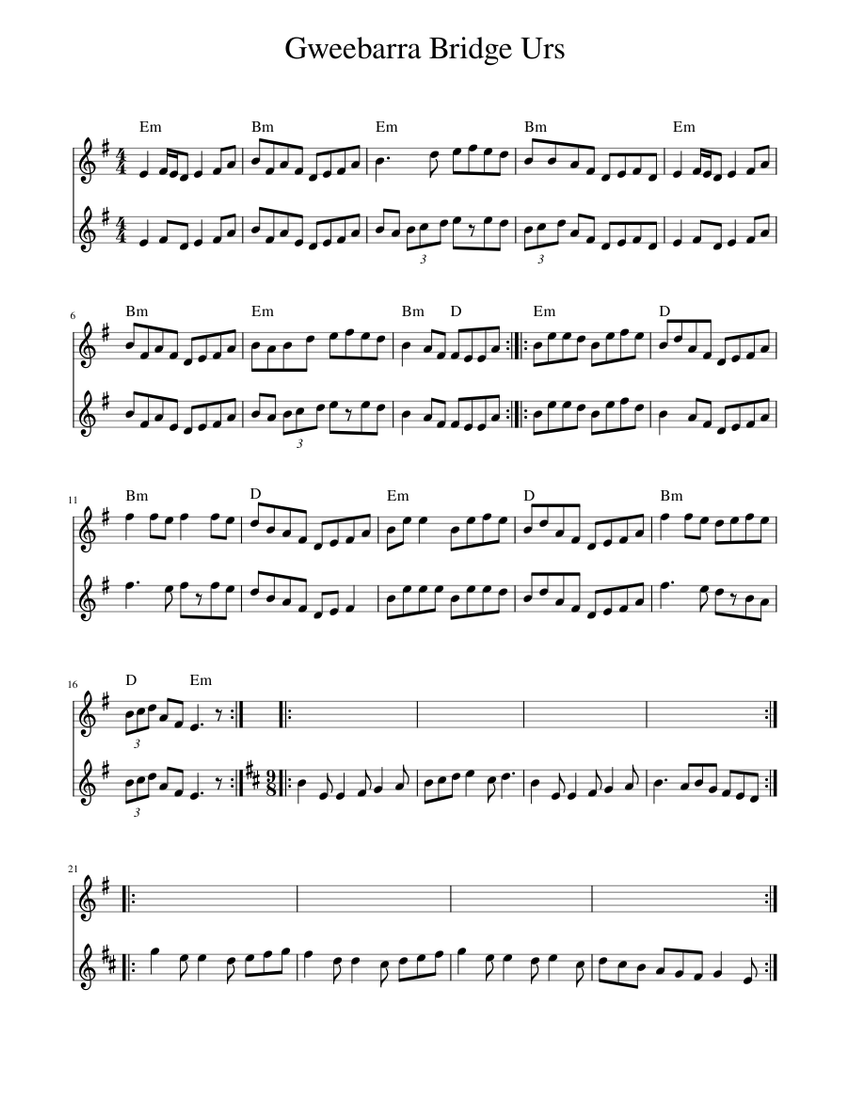 Gweebarra Bridge Urs Sheet music for Piano (Piano Duo) | Musescore.com