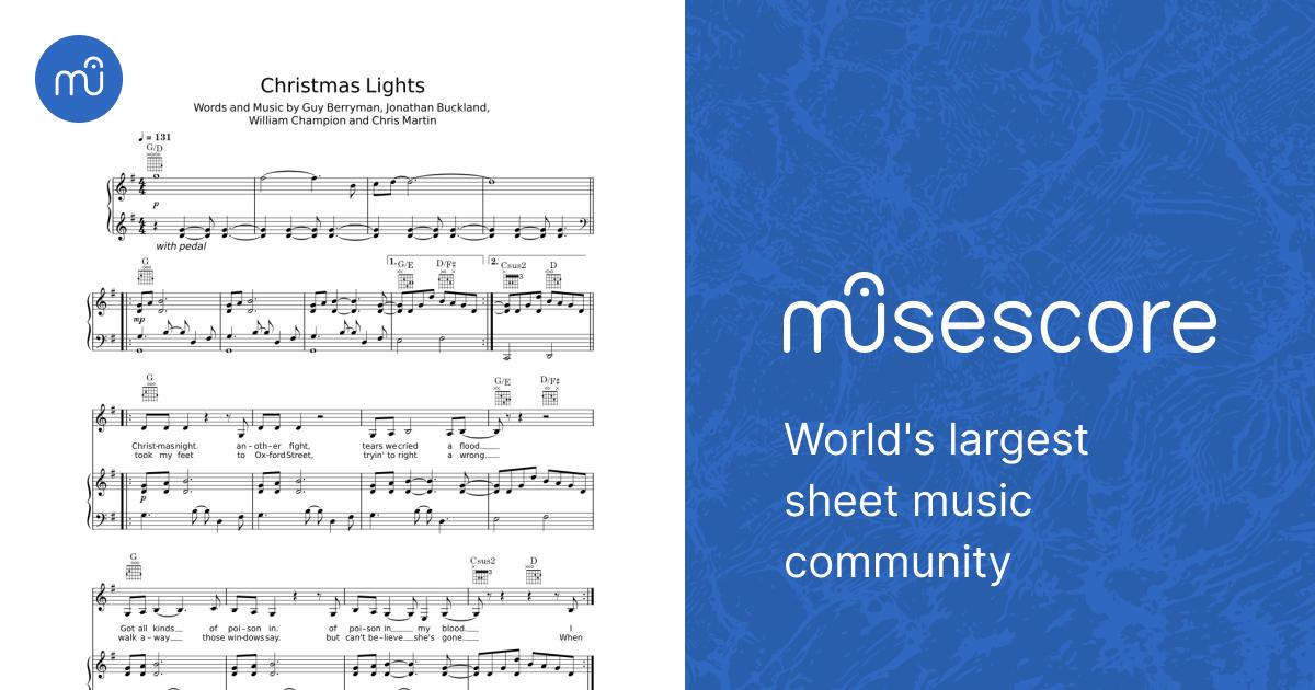Christmas Lights - Coldplay Sheet music for Piano, Synthesizer (Mixed ...