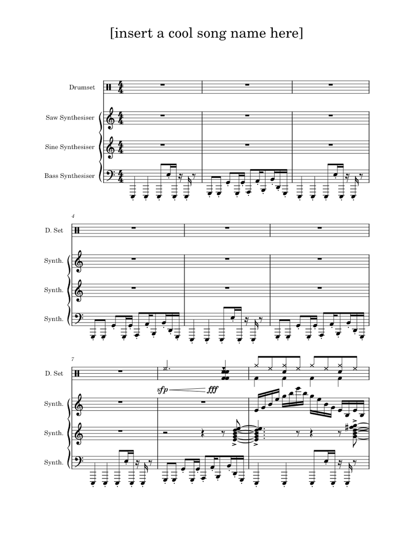 insert Cool Song Name Here Sheet Music For Bass Guitar Drum Group insert-cool-song-name-here-sheet-music-for-bass-guitar-drum-group