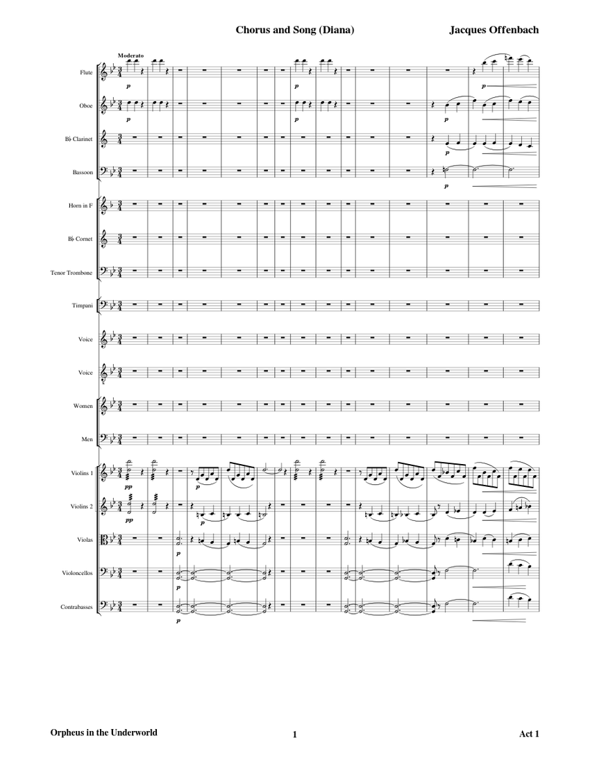 Orpheus in the Underworld – Jacques Offenbach - 06A Chorus & Song Sheet ...