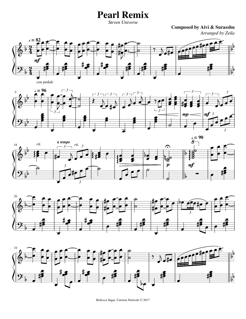 Steven Universe - Pearl Remix Sheet music for Piano (Solo) | Musescore.com