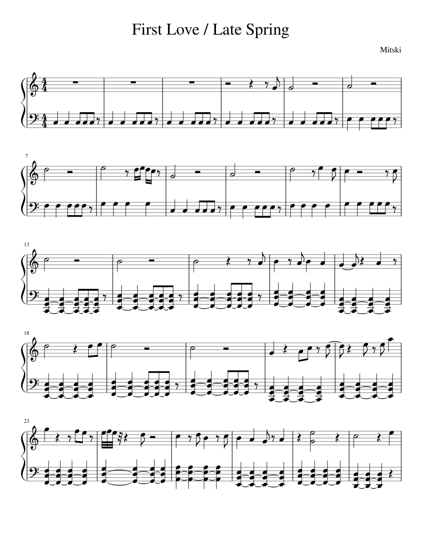 First Love / Late Spring Sheet Music for Piano (Solo) | MuseScore.com