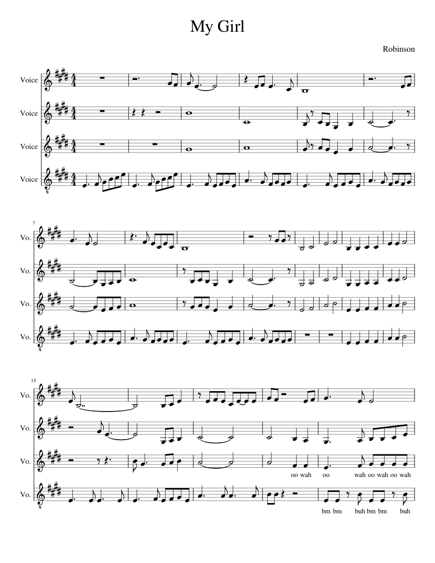 My_Girl Sheet music for Vocals (Choral) | Musescore.com